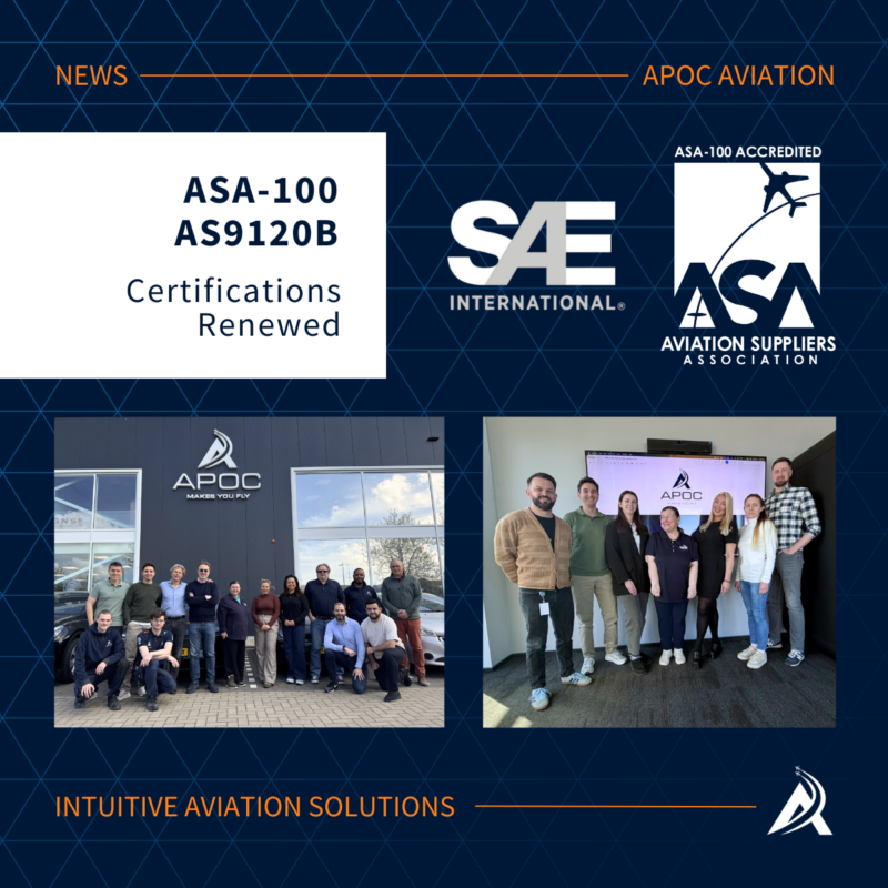 APOC Renews ASA-100 and AS9120B Accreditations - APOC Aviation - Makes ...